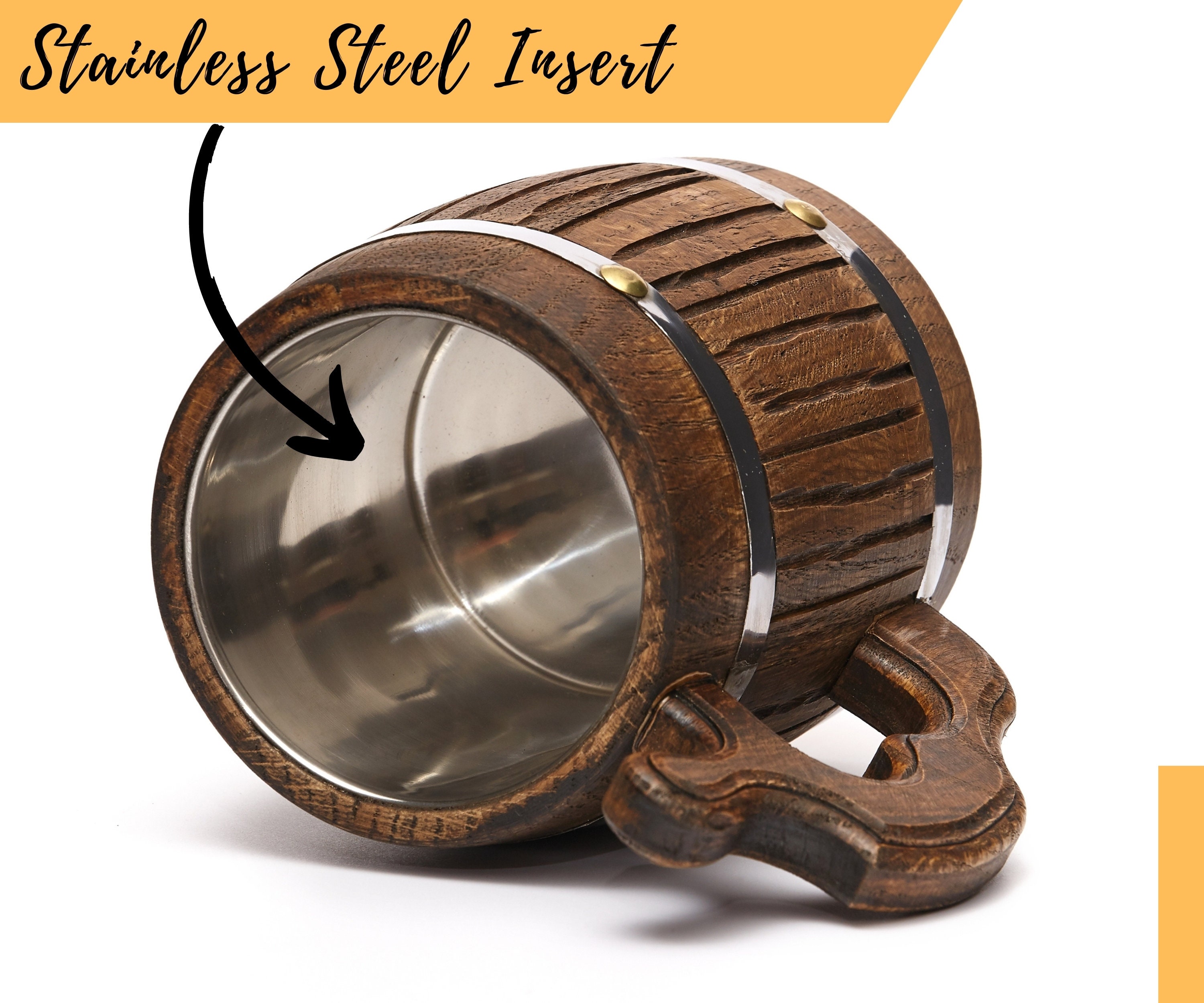 Premium Handmade Wooden Beer Stein Oak Wood Pint Beer | Etsy