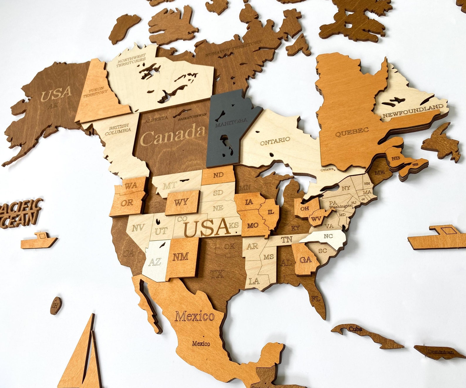 Large Wooden 3D World Travel Map Family Gift Anniversary - Etsy UK