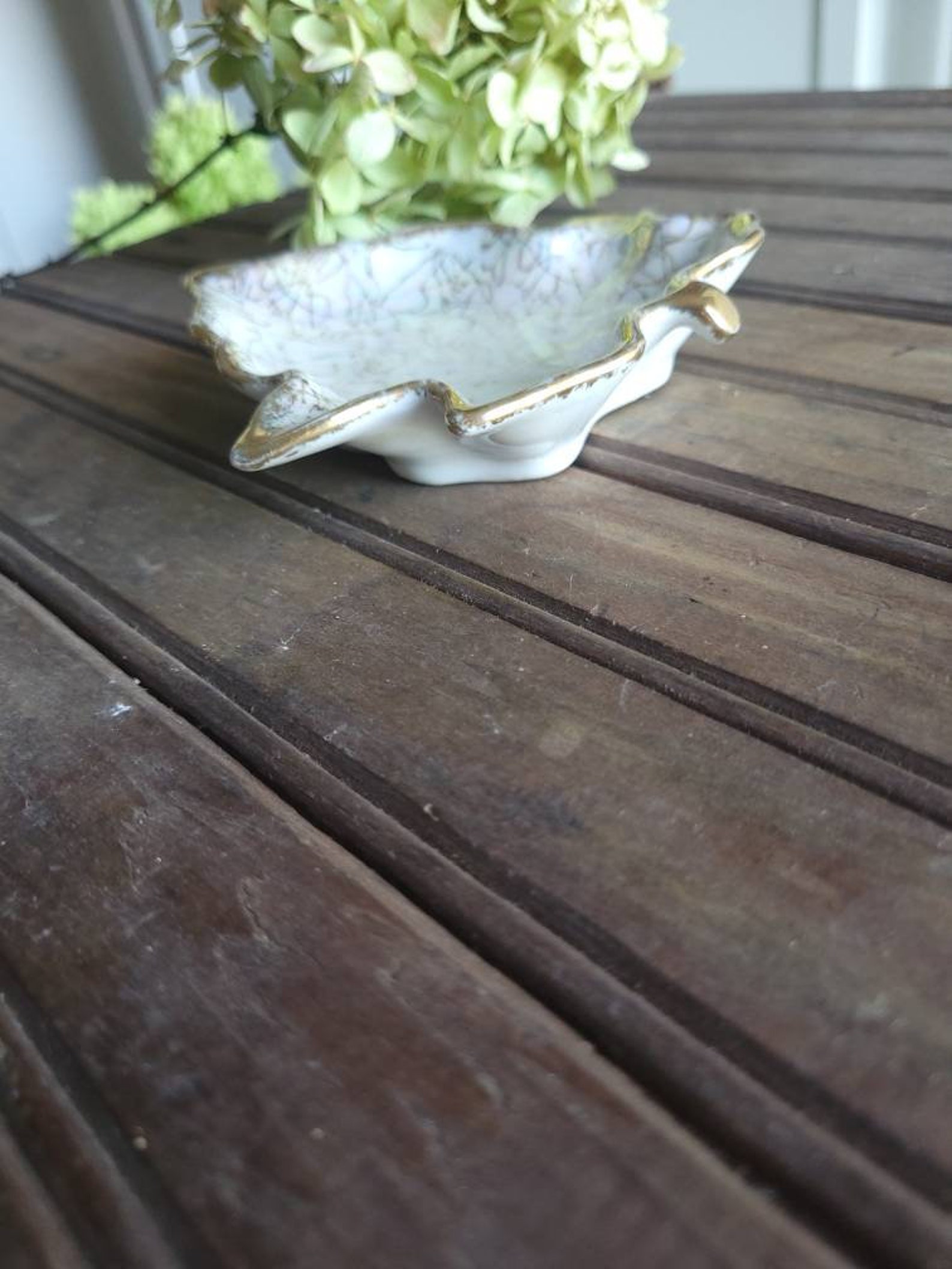 Vintage Ashtray Fall Leaf Ashtray White and Gold Ceramic - Etsy