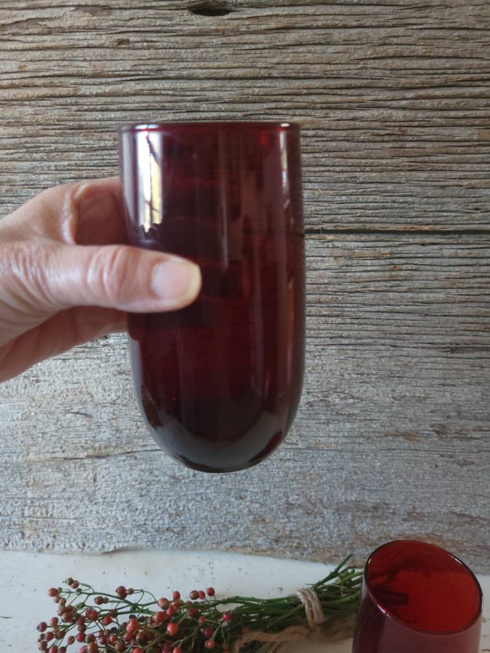 Vintage Royal Ruby Red Tumblers Vintage Red Water Glasses - Etsy
