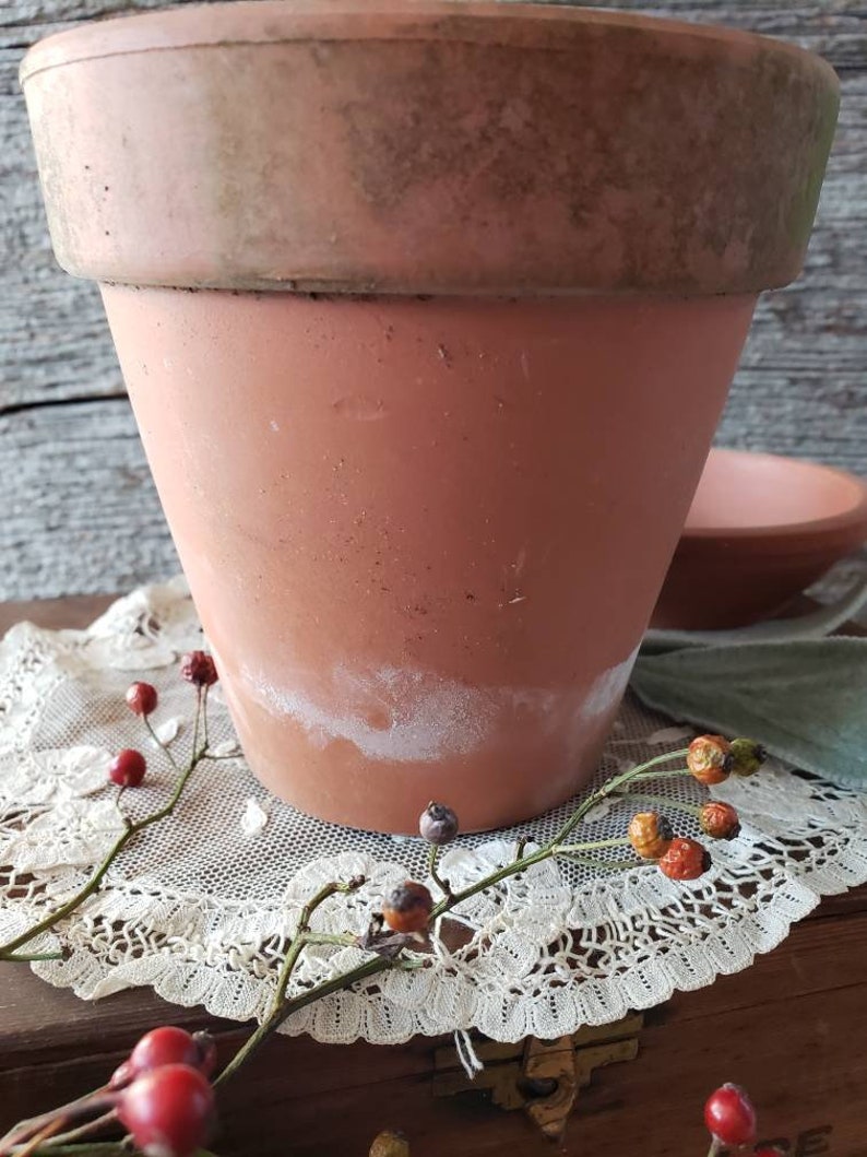 Vintage Clay Flower Pot Terracotta Pot Natural Patina | Etsy