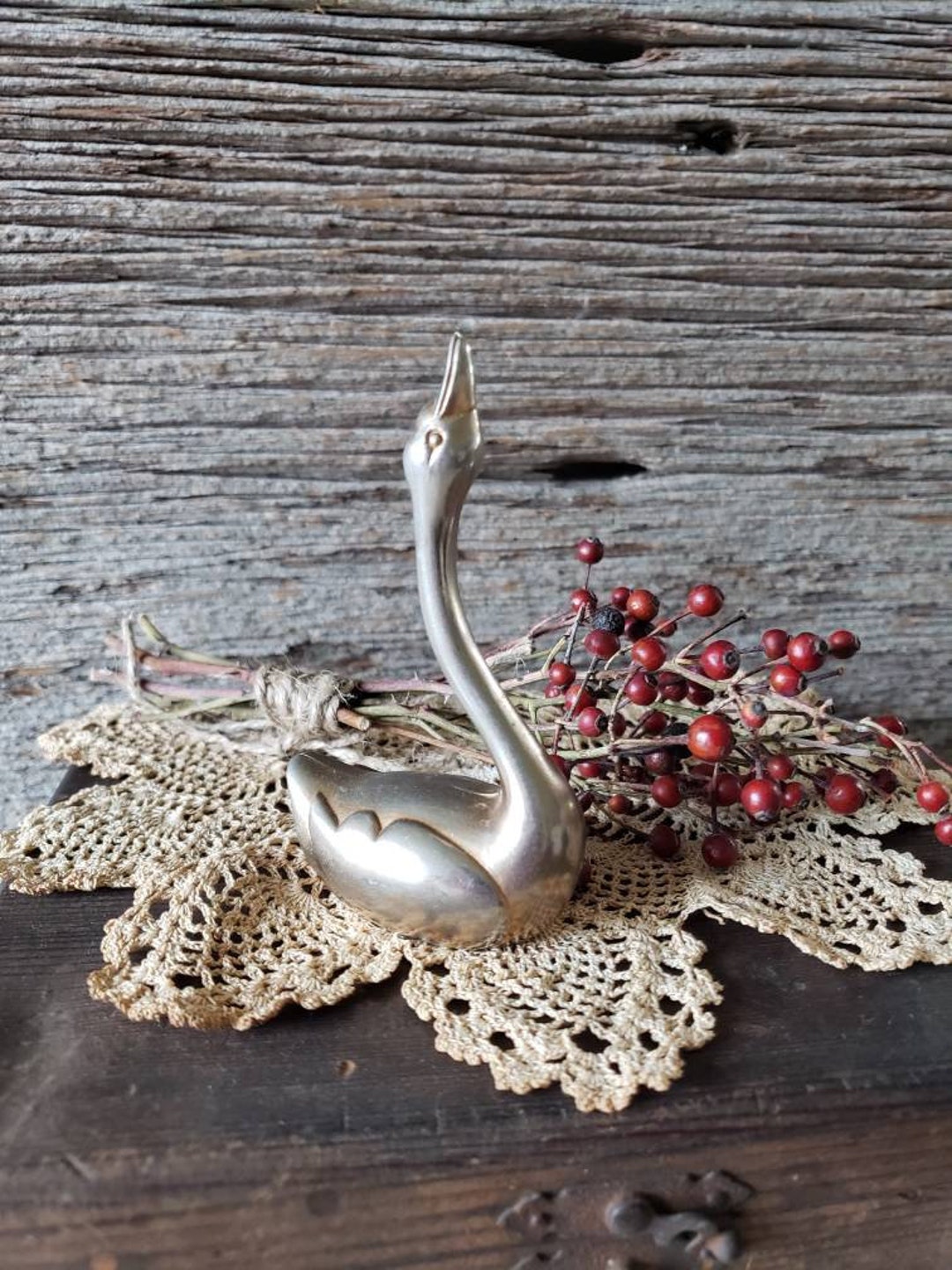 Vintage Brass Swan | Golden Swan | Metal Swan | Metal Bird - Etsy