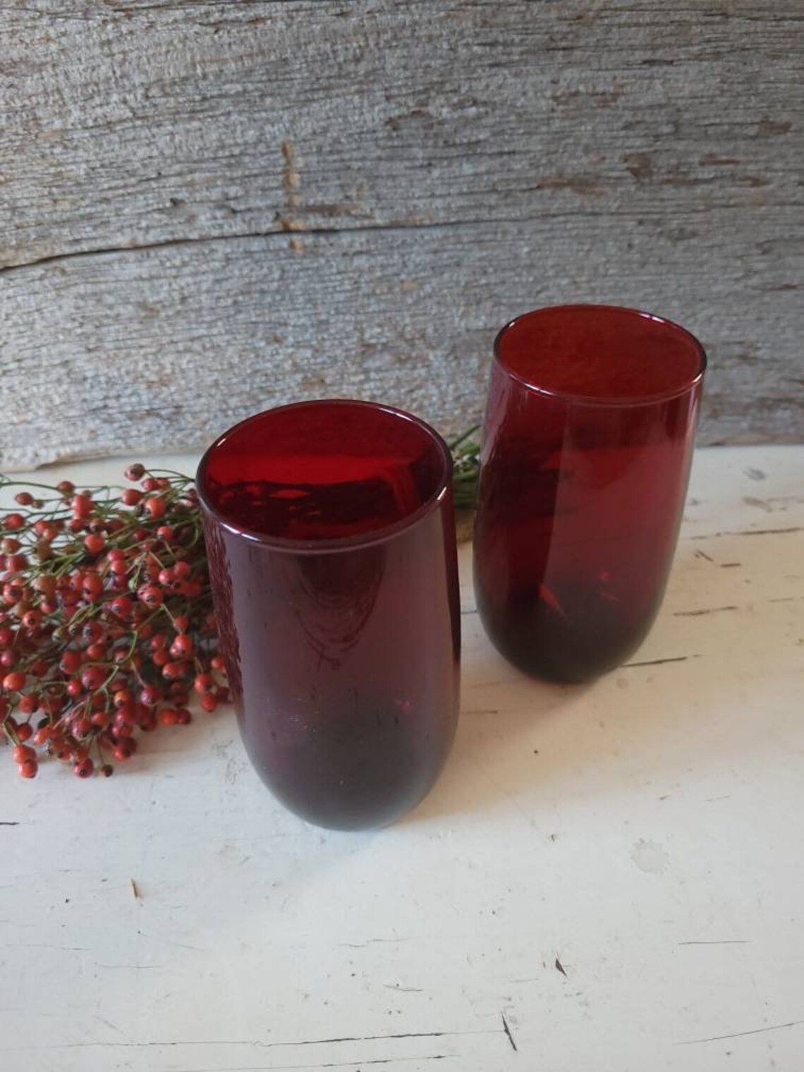 Vintage Royal Ruby Red Tumblers Vintage Red Water Glasses - Etsy