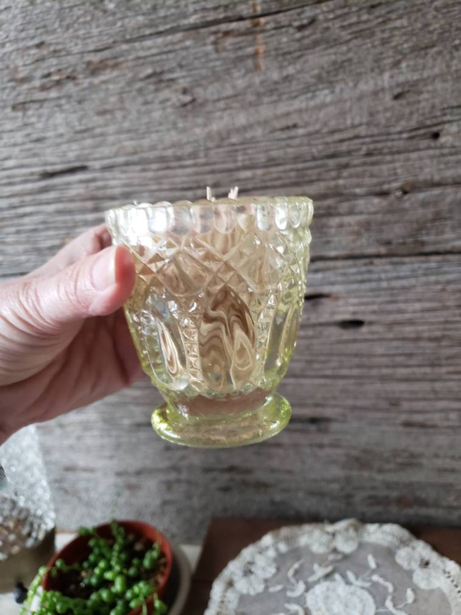 Vintage Toothpick Holder Yellow Glass Toothpick Holder - Etsy