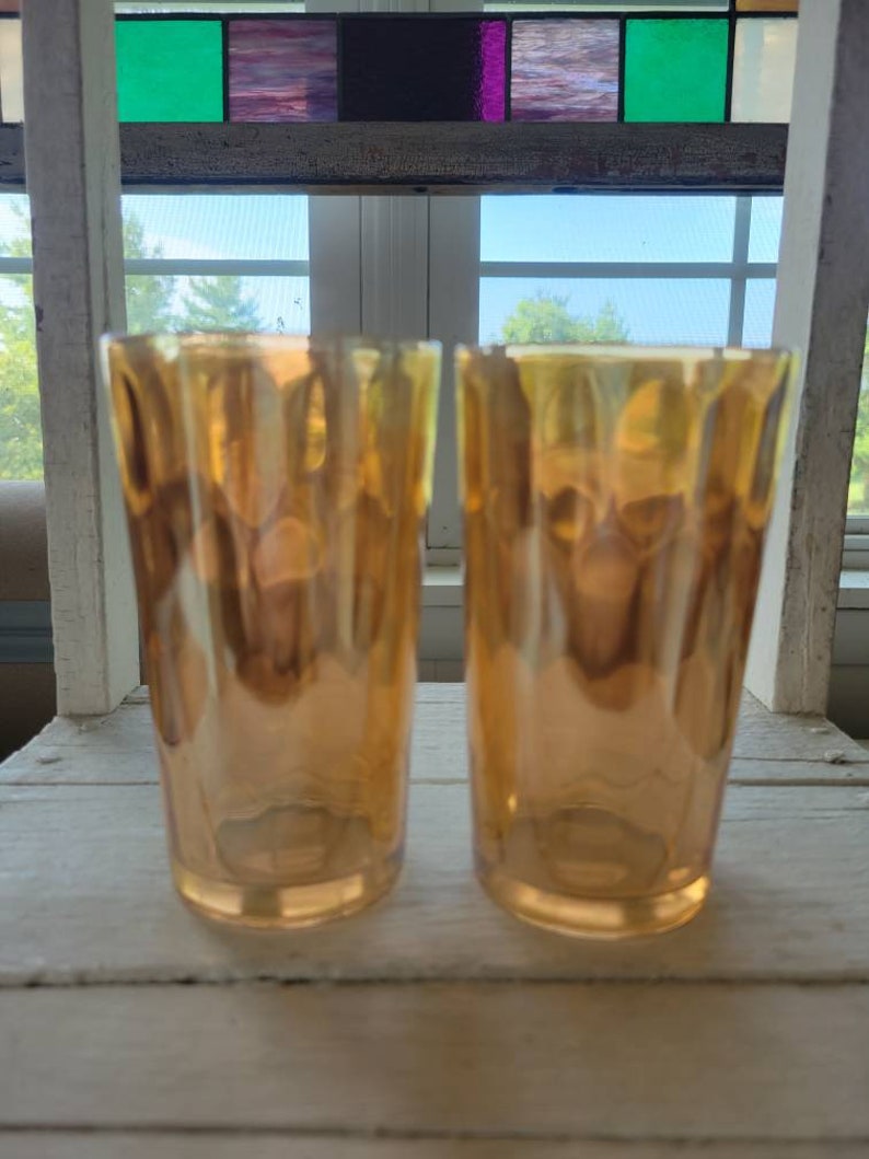 Vintage Lusterware Tumblers Iridescent Lusterware Glasses | Etsy