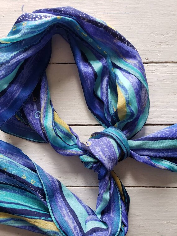 Vintage Mod Scarf Head Scarf Neck Scarf Silky Scarf Retro | Etsy