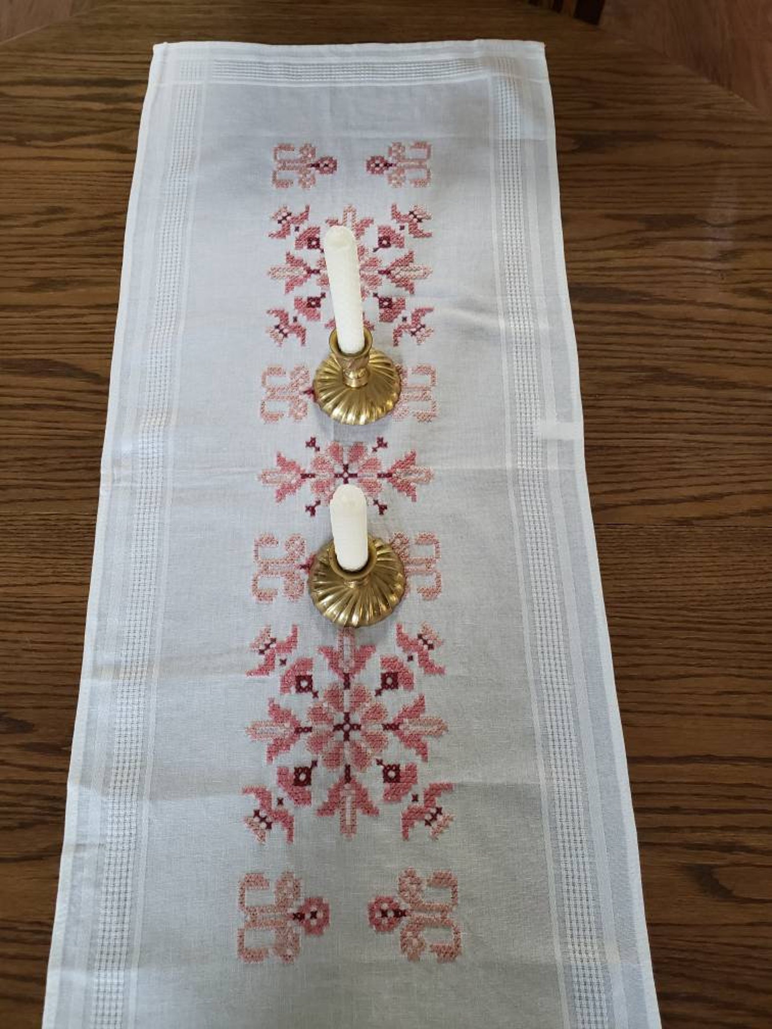 Vintage Table Runner Cross-stitch Table Runner Dresser - Etsy