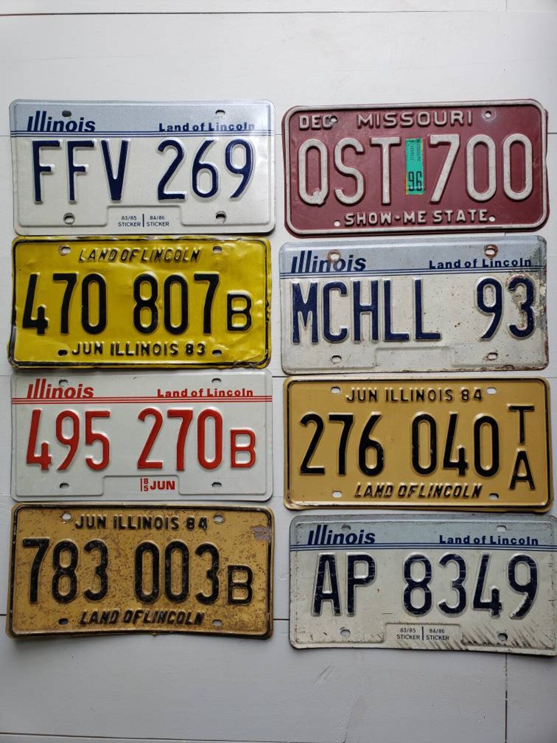 Vintage License Plates Set of 8 Metal License Plates - Etsy