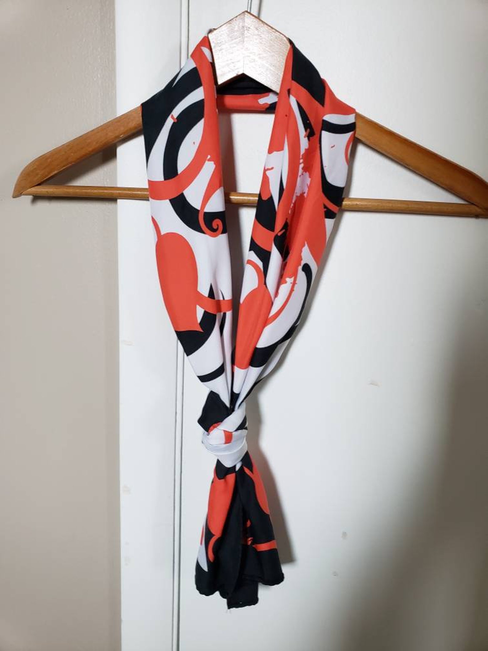 Vintage Mod Scarf Head Scarf Neck Scarf Retro Scarf Silky - Etsy