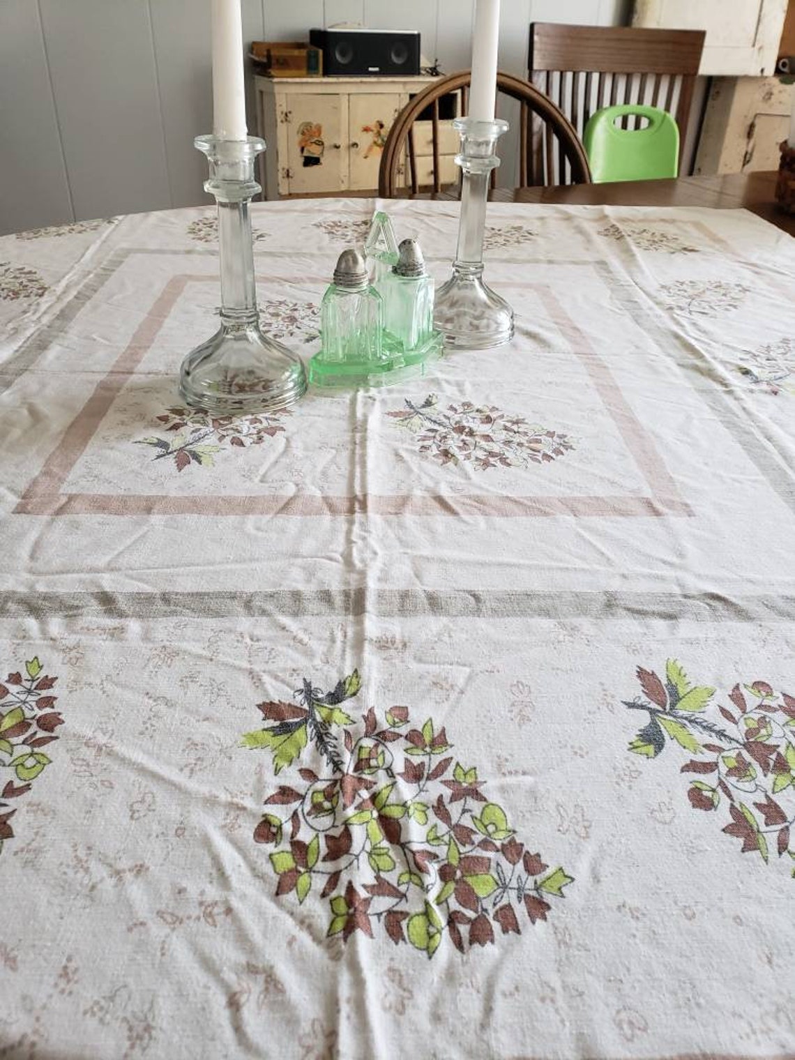 Vintage Square Tablecloth Fall Tablecloth | Etsy