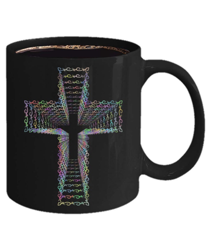 Beautiful Jewel-toned CROSS Coffee Mug, Mug, Mugs, Coffee Cups, Cool ...