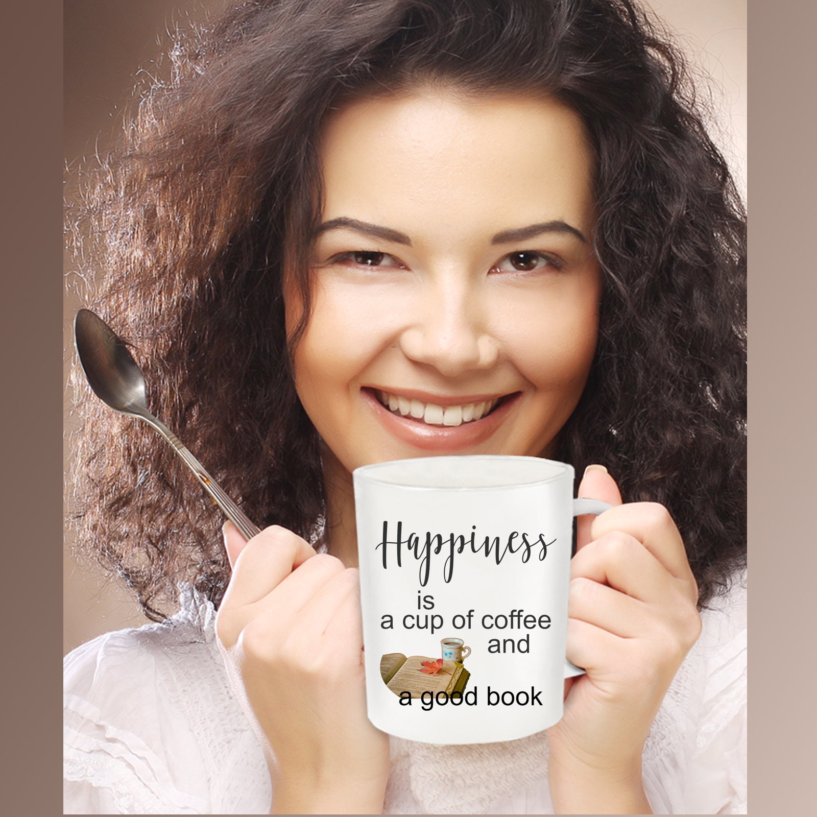 Happiness Is A Cup Of Coffee And A Good Book Mug Makes A Great Gift For