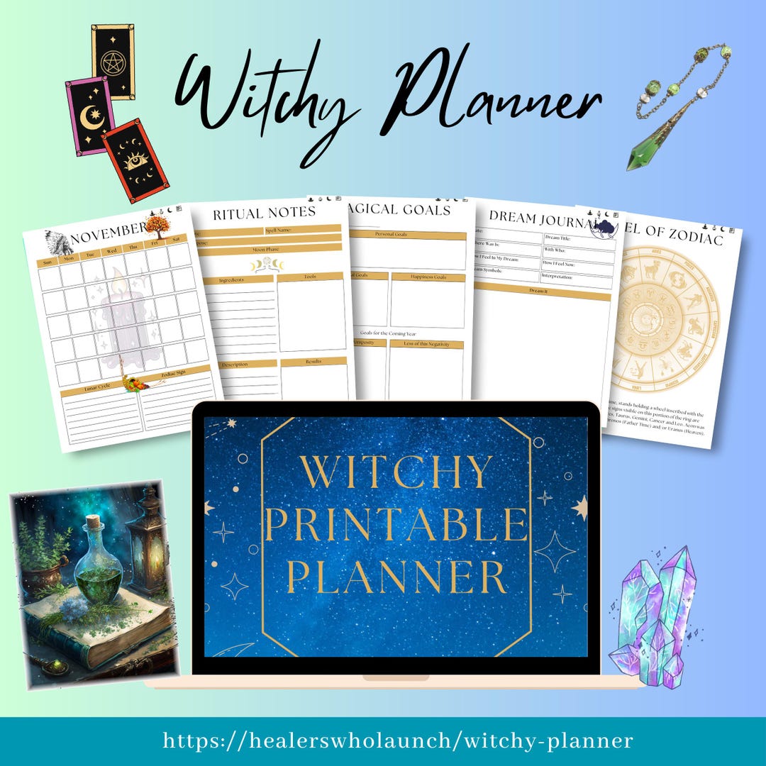 Witchy Planner, Witch Planner, Oracle, Tarot, Witchy, Witchcraft, Magic ...