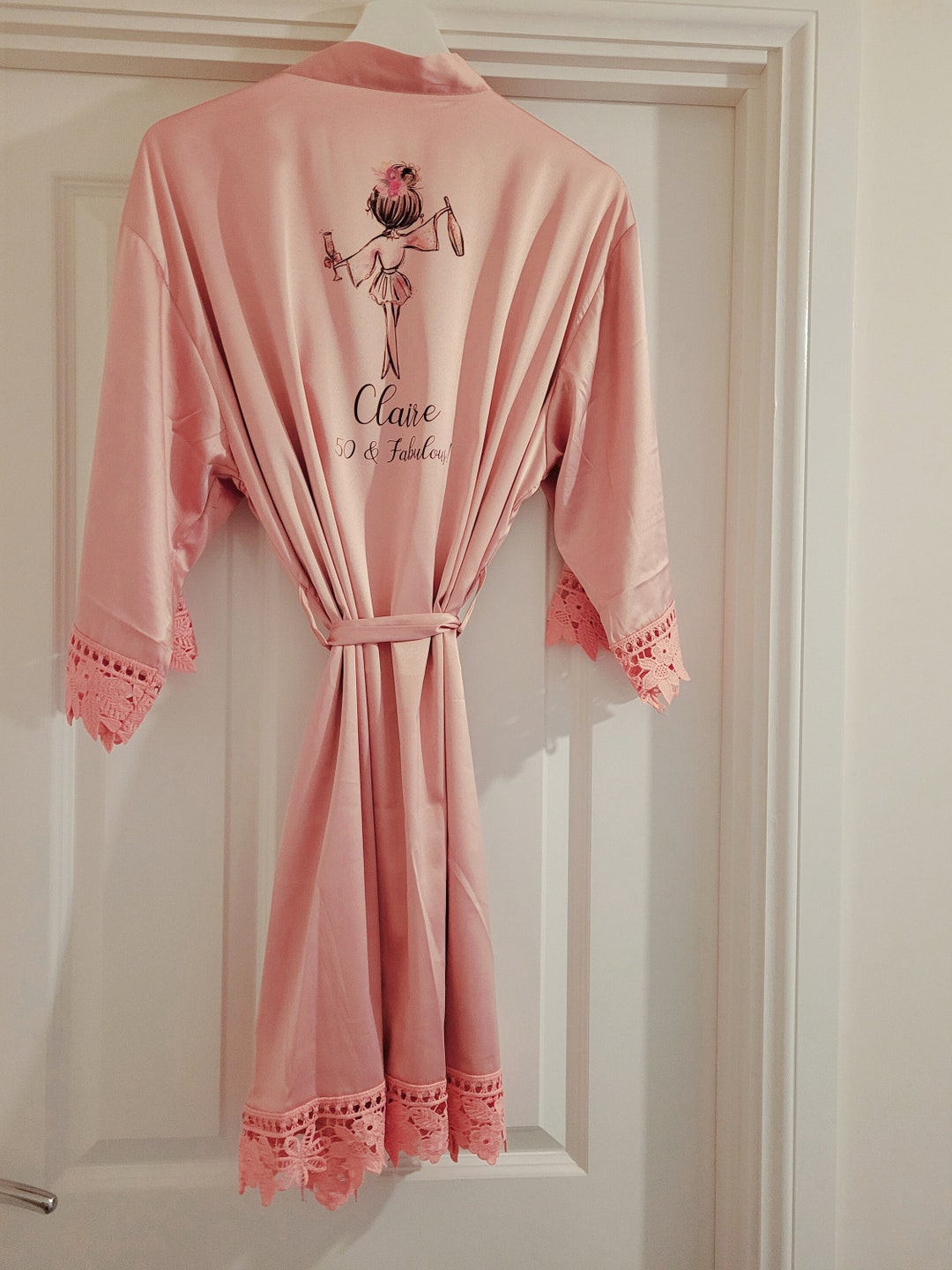 Personalised Birthday Dressing Gown, Ladies Dressing Gown, Satin Robe ...