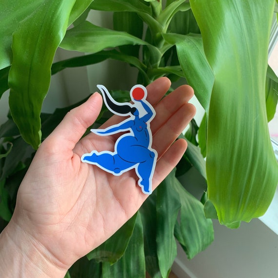 Blue Lady Vinyl Sticker | Etsy