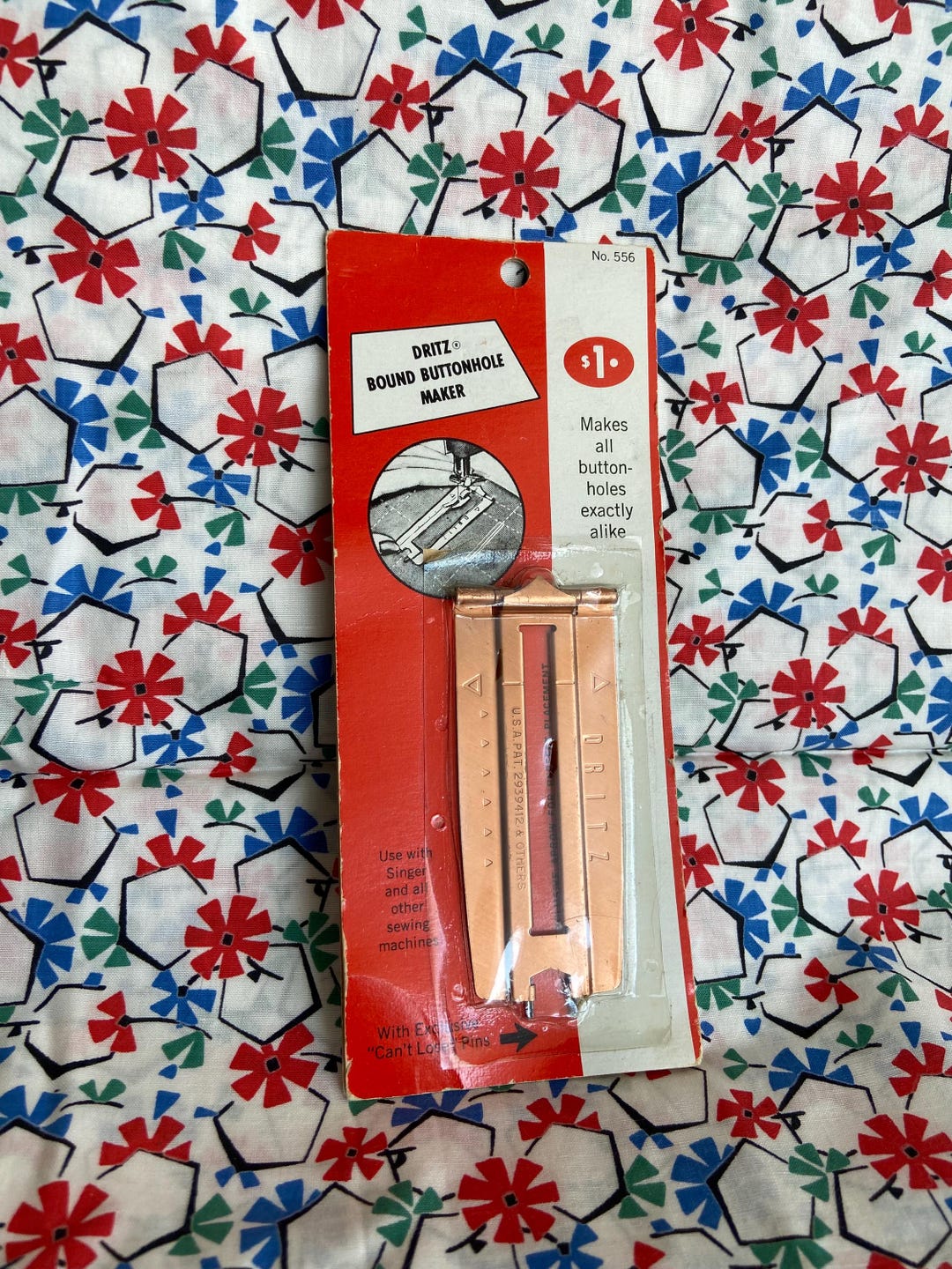 Dritz Bound Buttonhole Maker 1966 1960s Sewing Tools Nos Vintage ...