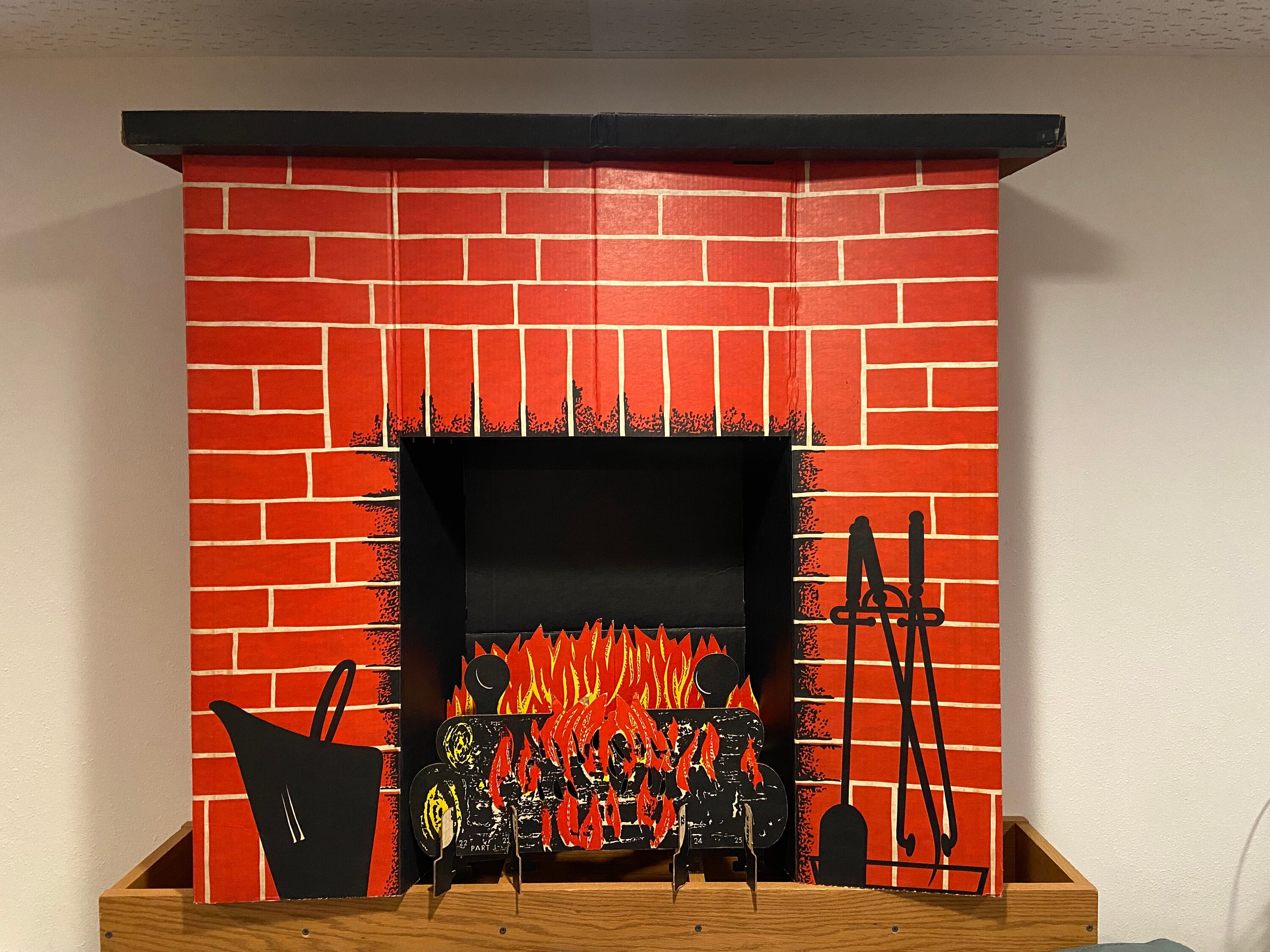 1960s Toymaster Kitsch Cardboard Fireplace Vintage Christmas Decor ...