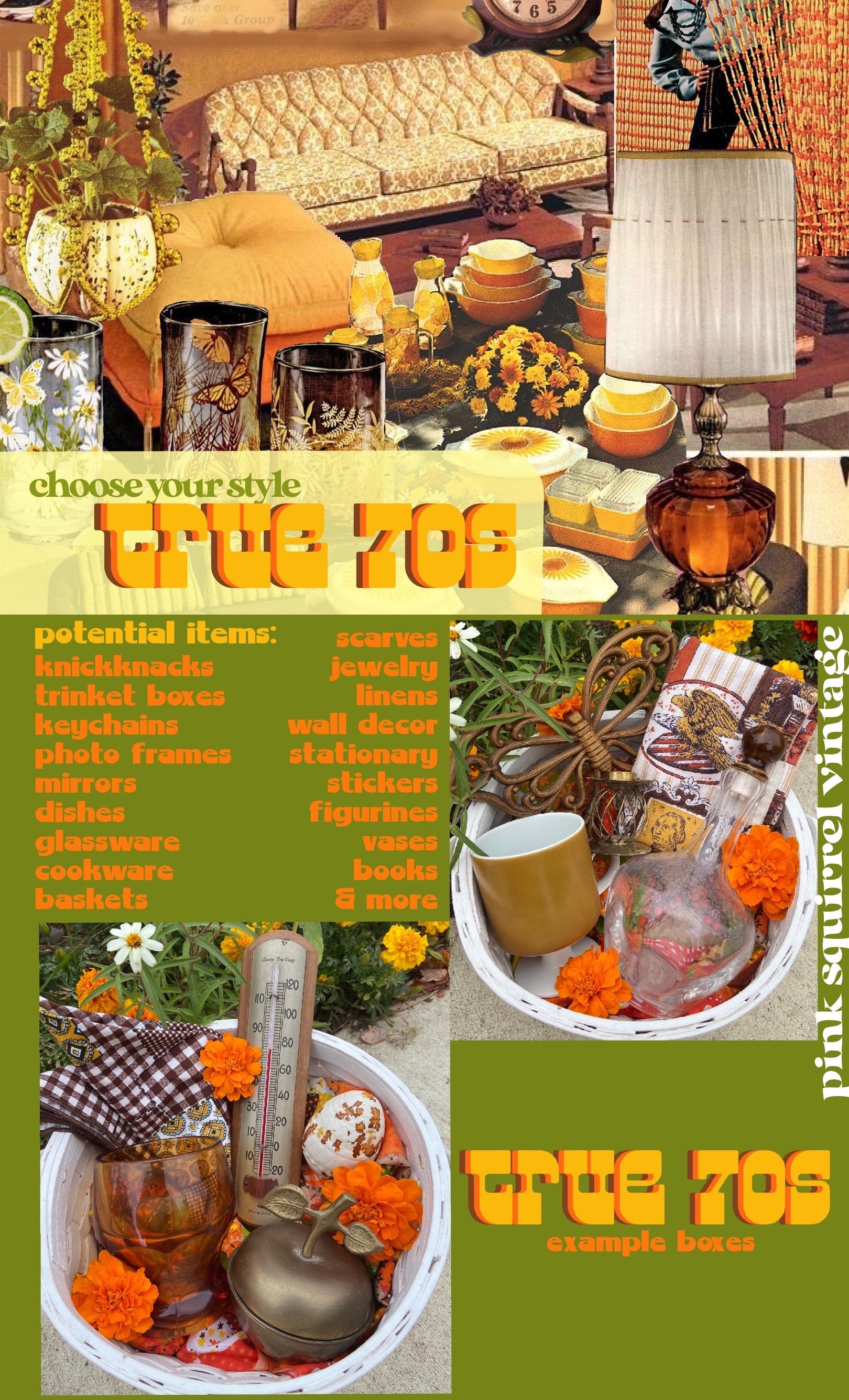 Personalized Vintage Mystery Box 1970s Mystery Bundle Cottagecore ...