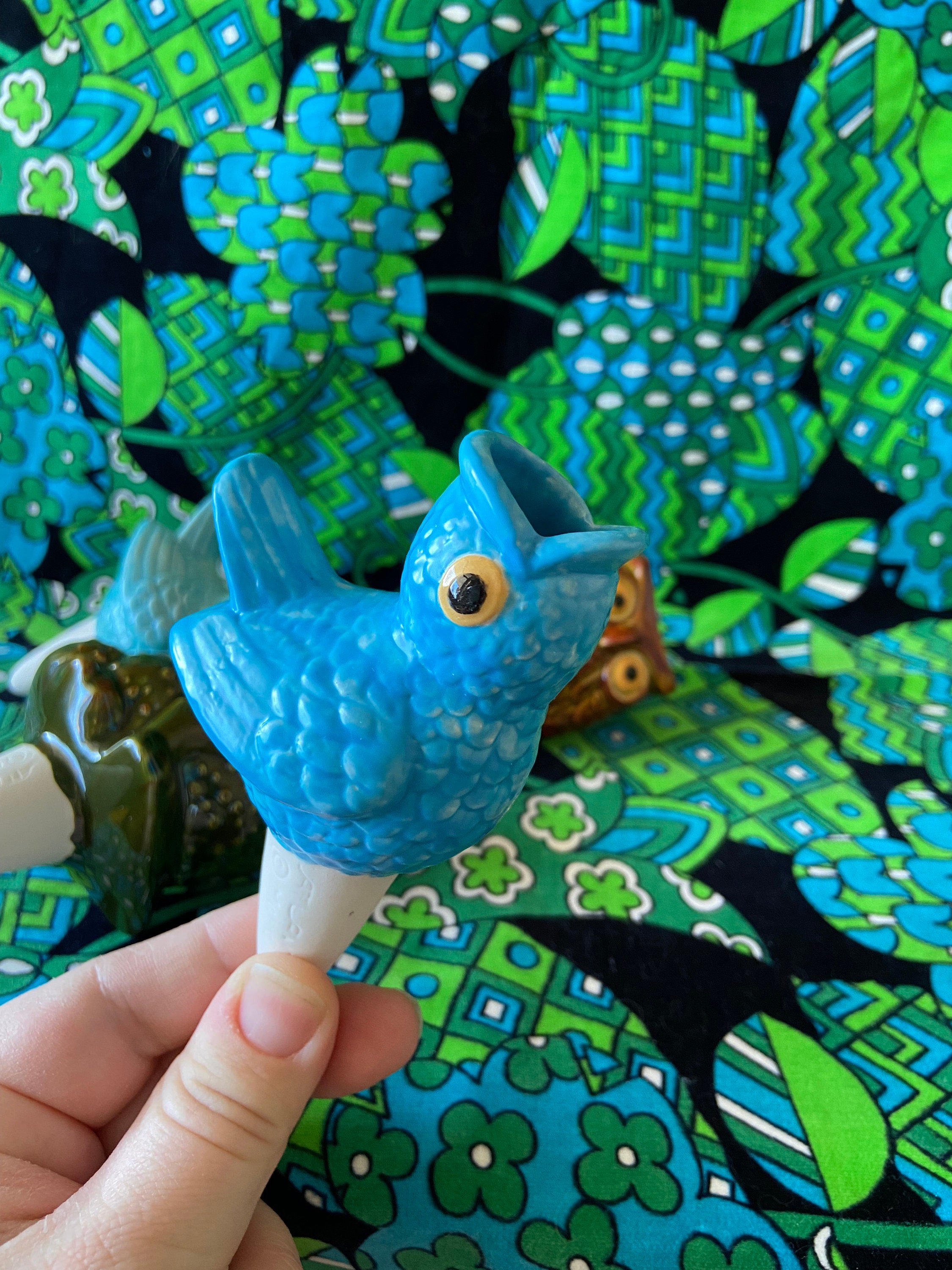 Choose From Owl, Frog, Blue Bird Atlantic Mold Ceramic Plant Spike ...