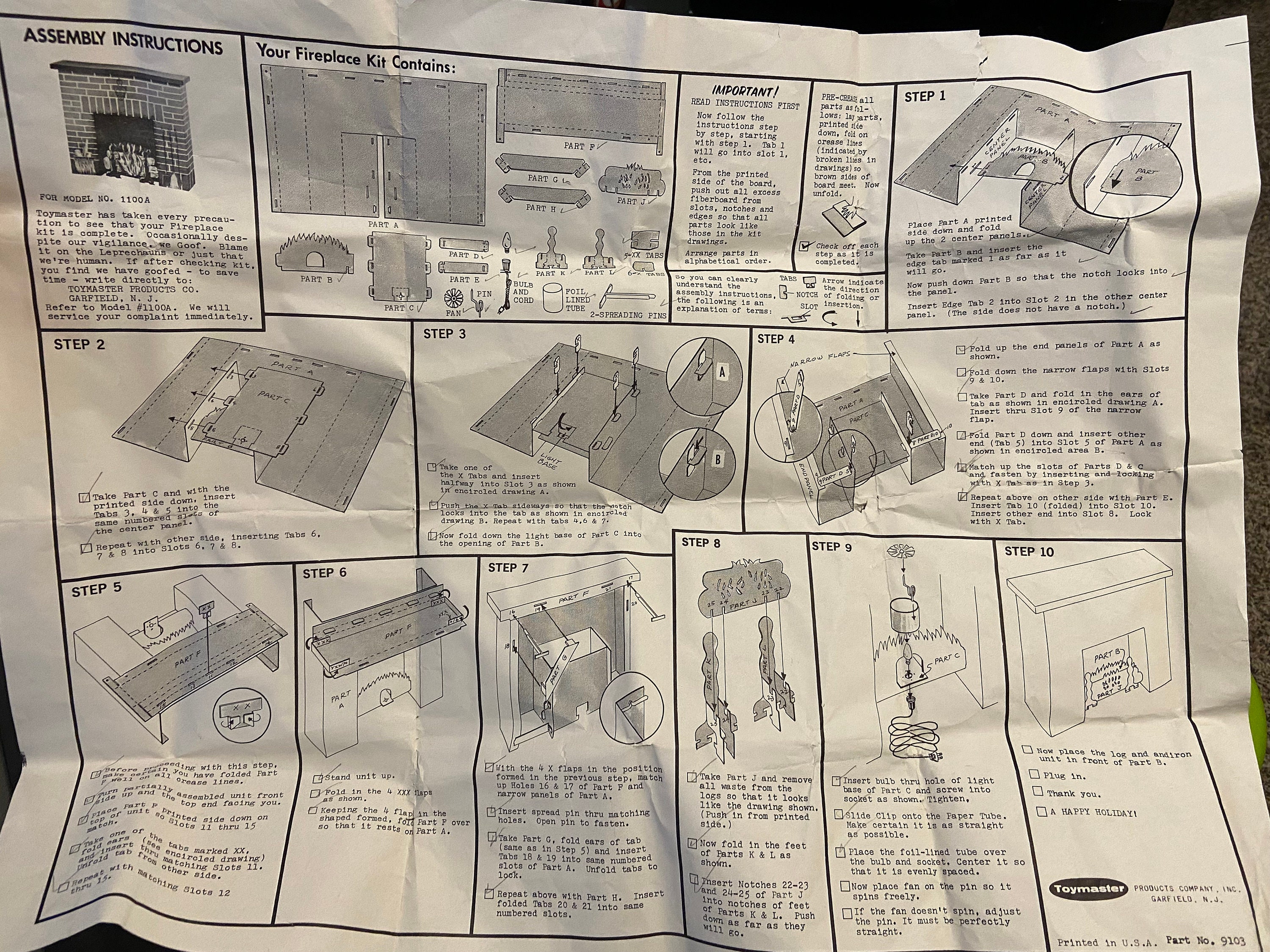 1960s Toymaster Kitsch Cardboard Fireplace Vintage Christmas Decor ...