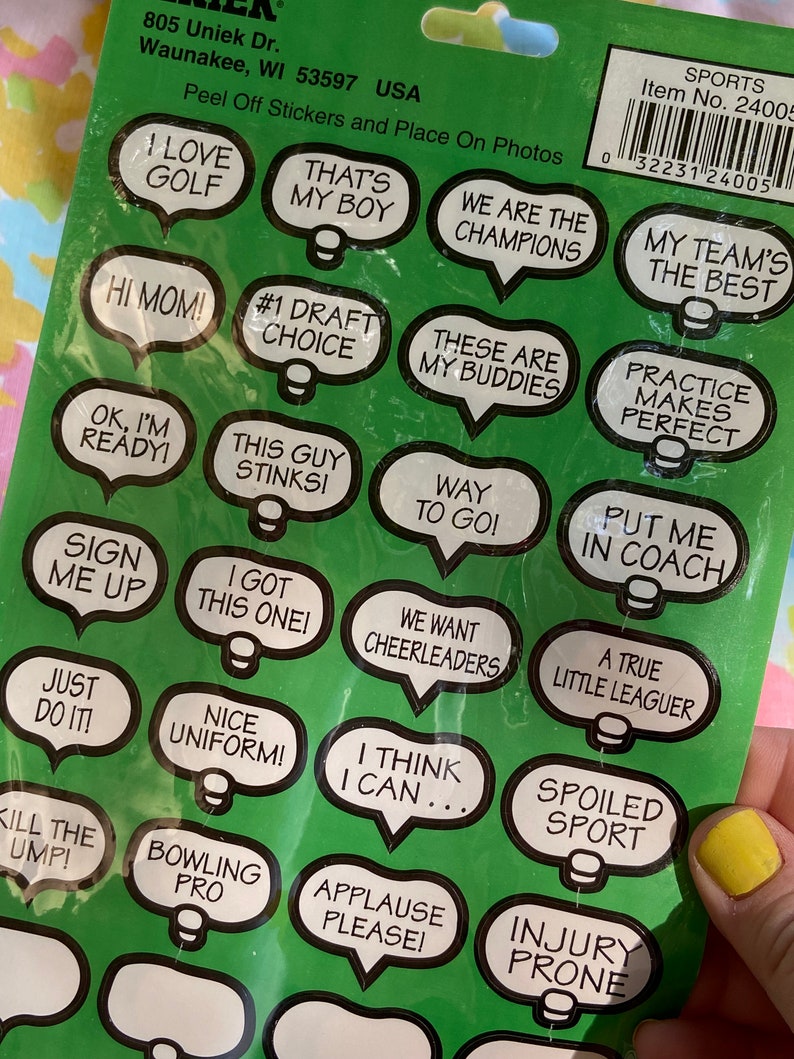 Uniek Sports Photo Captions Vintage Stickers Acid Free Photo Safe ...