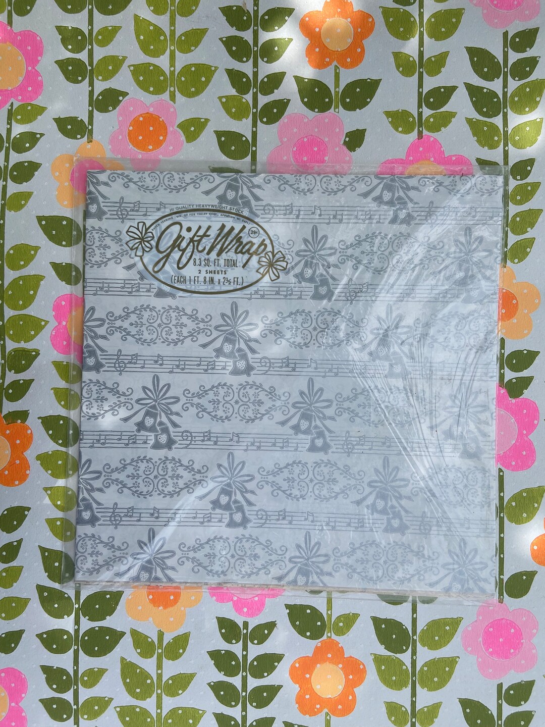 Dutch Trading Gift Wrap Vintage Wrapping Paper Silver Wedding Bells NOS ...