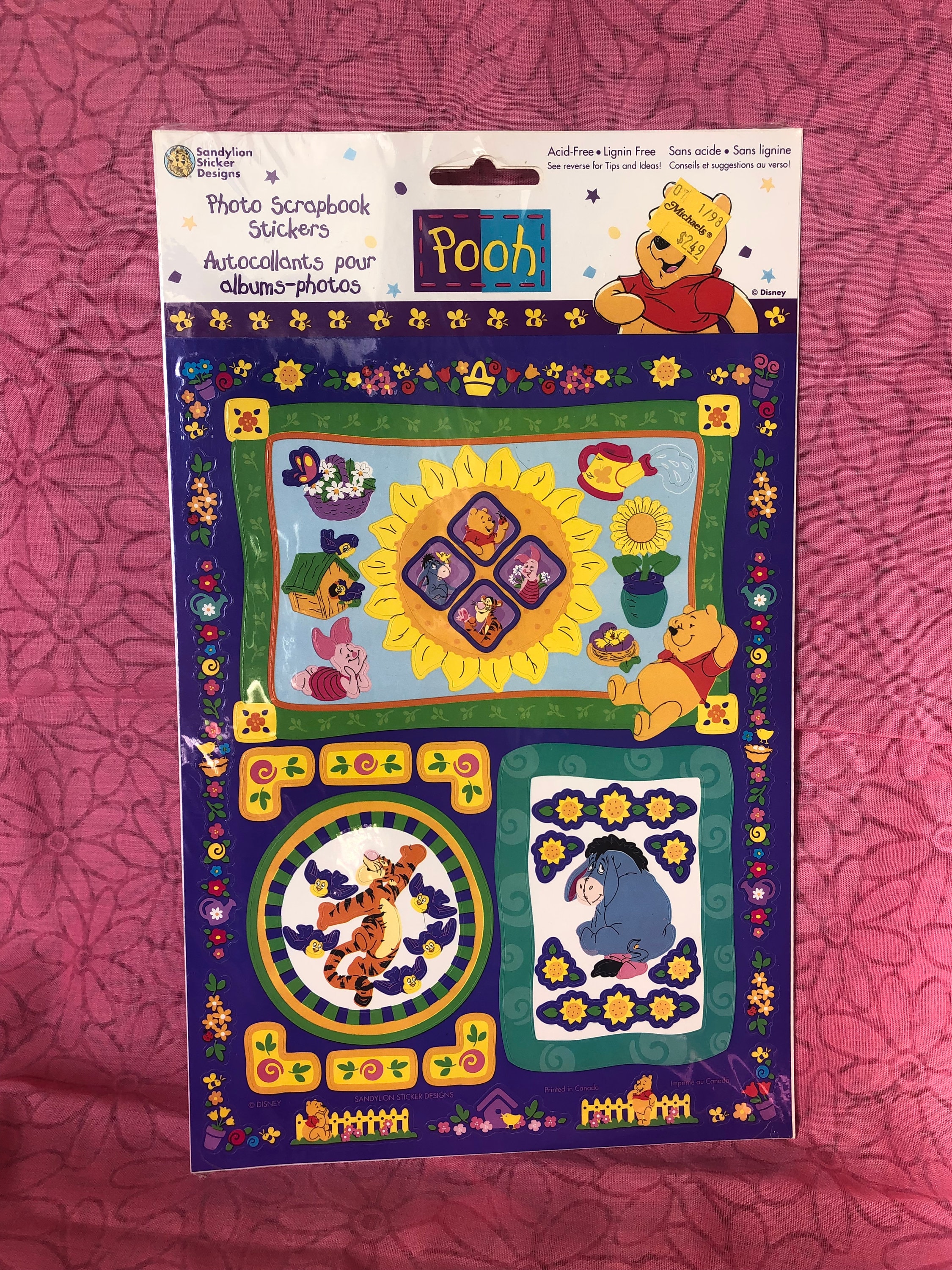 Sandy Lion 90s Winnie the Pooh Scrapbook Stickers Piglet Eeyore 2000s ...