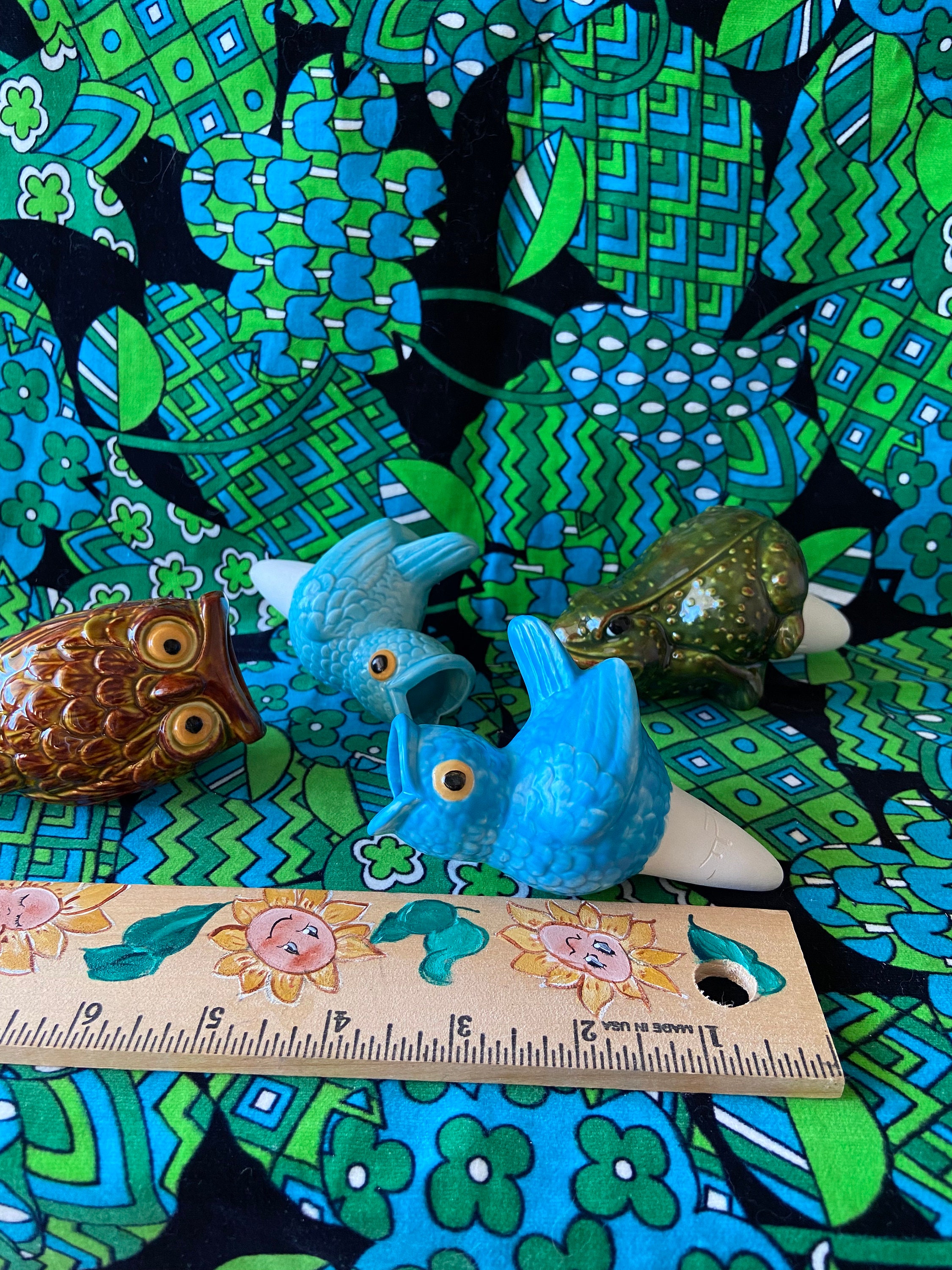 Choose From Owl, Frog, Blue Bird Atlantic Mold Ceramic Plant Spike ...