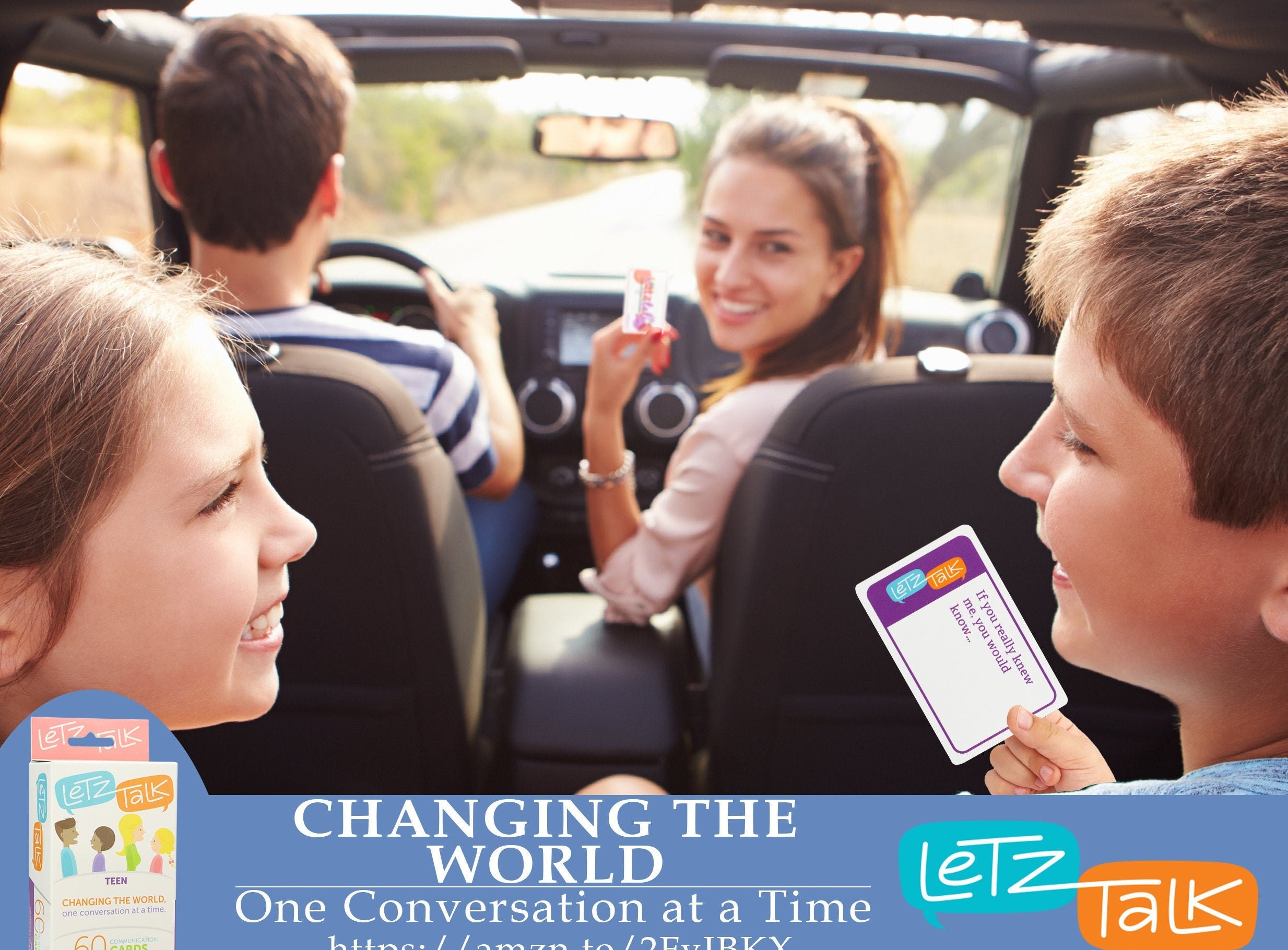 Letz Talk Conversation Cards for Teens - Card Game for Young Adults ...