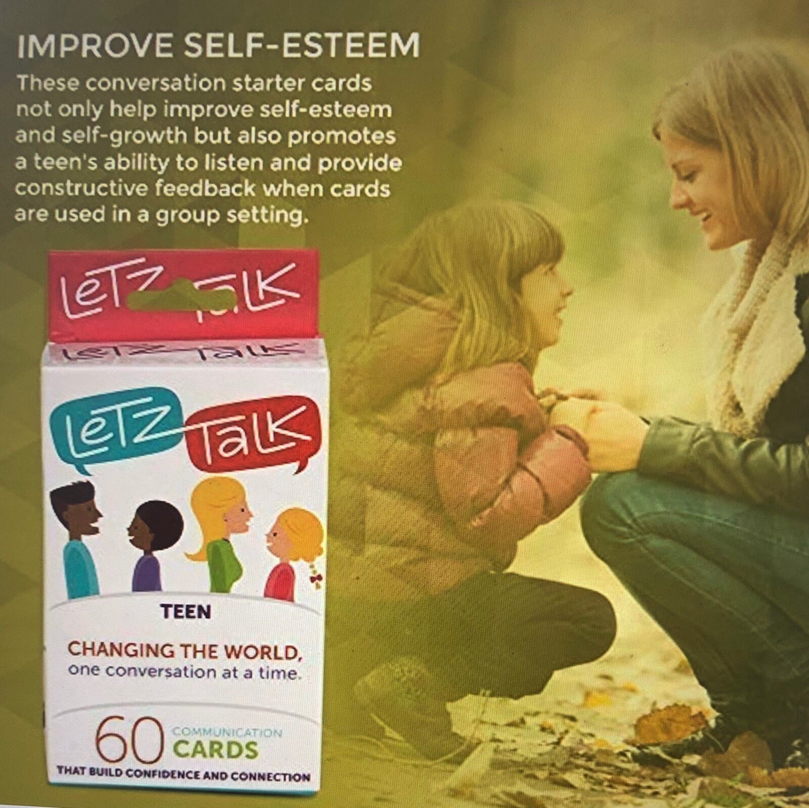 Letz Talk Conversation Cards for Teens - Card Game for Young Adults ...