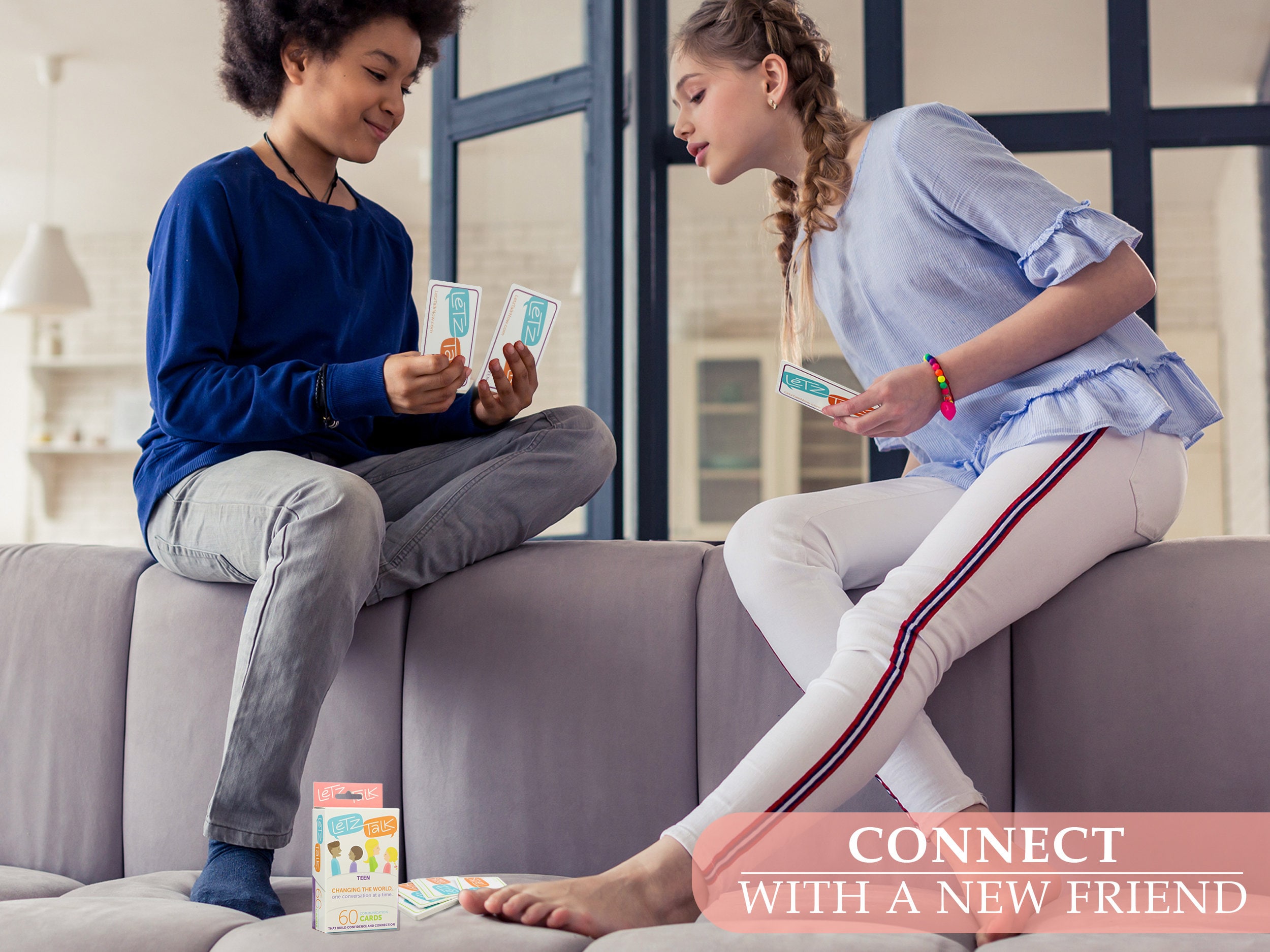 Letz Talk Conversation Cards for Teens - Card Game for Young Adults ...