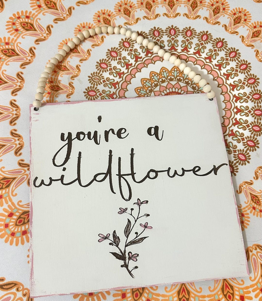You’re a Wildflower Wood Sign With Wood Beads Hanger - Etsy