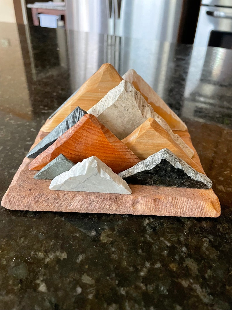 Handsome Wood & Granite-rock-stone Mix in a Mountain Design - Etsy