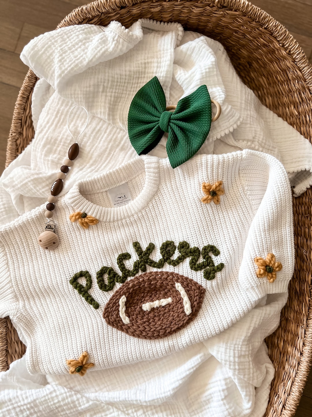 Embroidered NFL Baby Name Sweater- Personalized & Hand Embroidered. - Etsy
