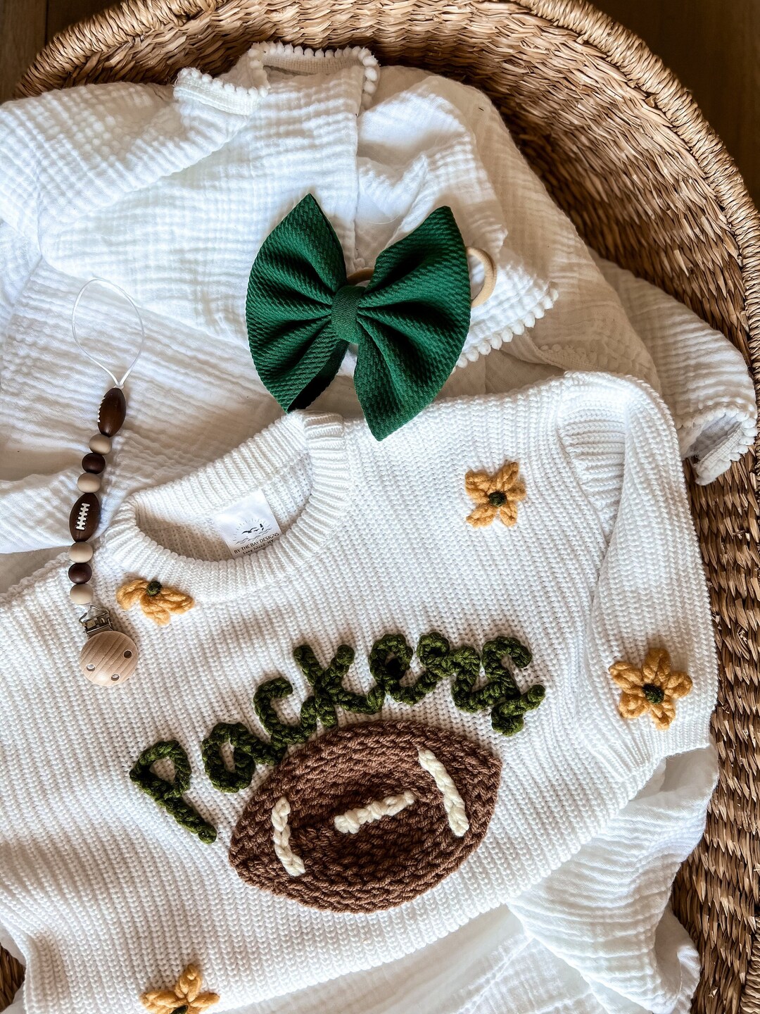 Embroidered NFL Baby Name Sweater Personalized & Hand Embroidered. - Etsy