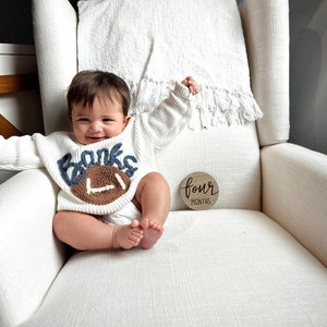 Embroidered NFL Baby Name Sweater- Personalized & Hand Embroidered. - Etsy