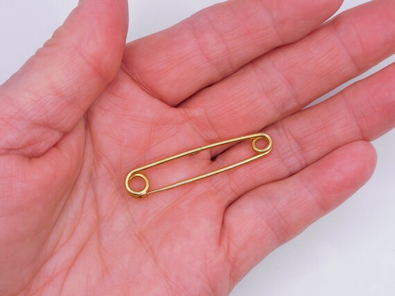 Antique Edwardian 9ct. Yellow Gold Safety Pin. Circa … - Gem