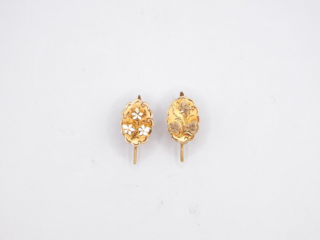 Antique Victorian 9ct. Rose and Yellow Gold for Get Me Not Scalloped ...