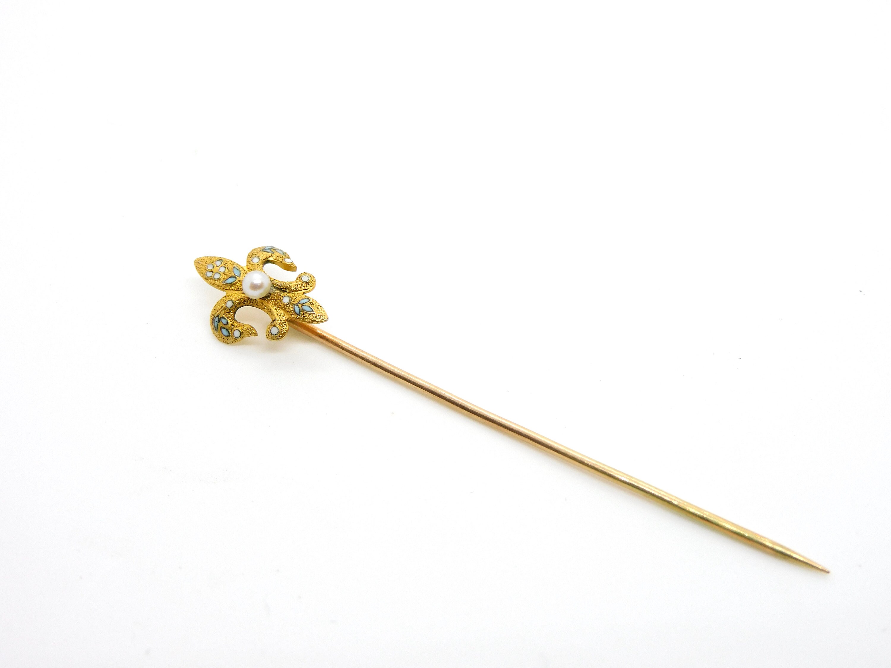 Antique Victorian Old Mine Cut Diamond Gold Question Mark Stick Pin ...