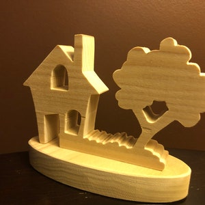Little House With Tree Scroll Saw Pattern - Etsy