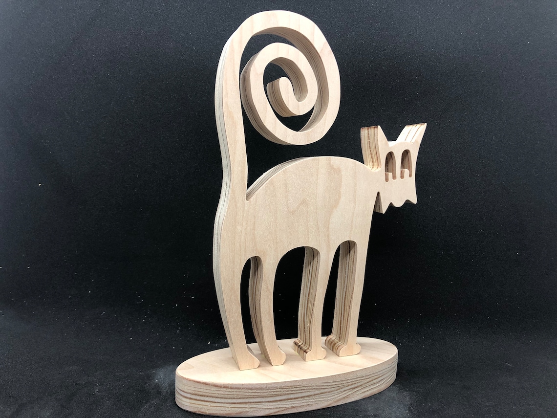 Swirl Cat Scroll Saw Pattern - Etsy