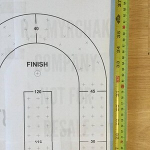 Large Cribbage Board Hole Pattern Paper Template Digital Download 10-3/ ...