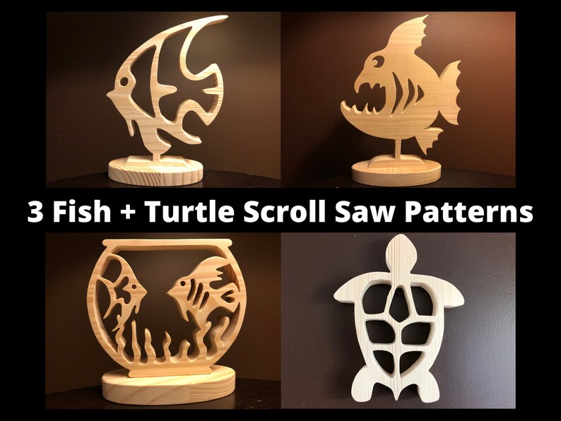 3 Fish Turtle Scroll Saw Patterns - Etsy
