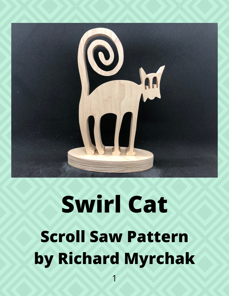 Swirl Cat Scroll Saw Pattern - Etsy