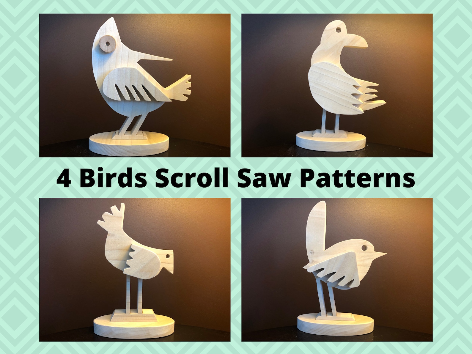 4 Birds Scroll Saw Patterns | Etsy