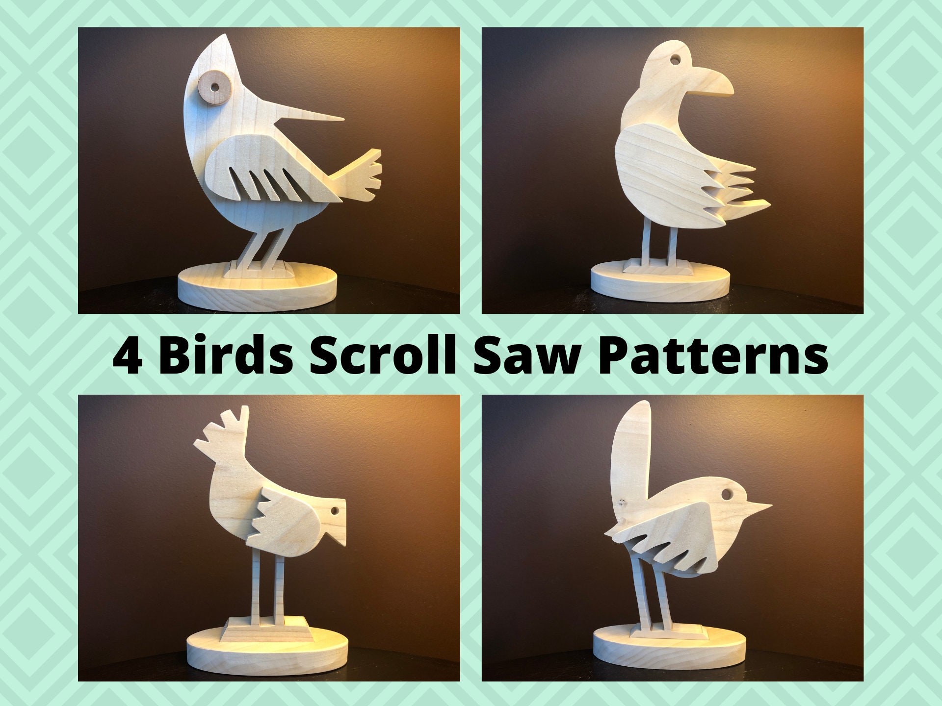 4 Birds Scroll Saw Patterns - Etsy
