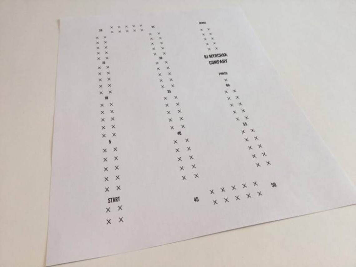 Cribbage Board Paper Template for Larger Peg Sizes DIGITAL | Etsy Canada