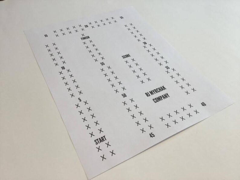 Cribbage Board Paper Template for Large Pegs DIGITAL DOWNLOAD | Etsy Canada