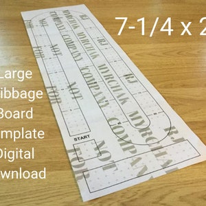 Large Cribbage Board Hole Pattern Paper Template Digital Download 7-1/4 ...