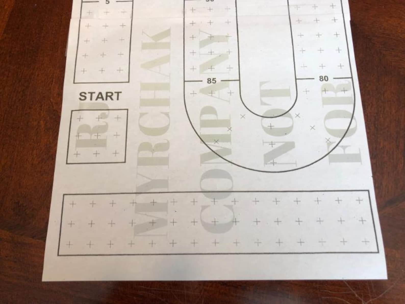 Large Cribbage Board Hole Pattern Paper Template Digital Download 9 X ...